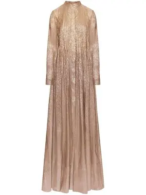 Oscar De La Renta Metallic Shirt Gown