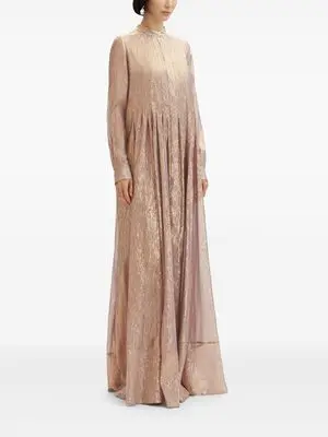 Oscar De La Renta Metallic Shirt Gown