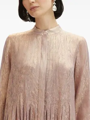 Oscar De La Renta Metallic Shirt Gown