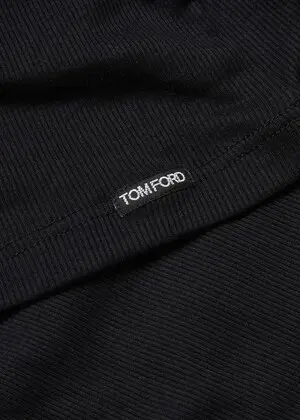 TOM FORD Ribbed Logo Jersey Tank - Black