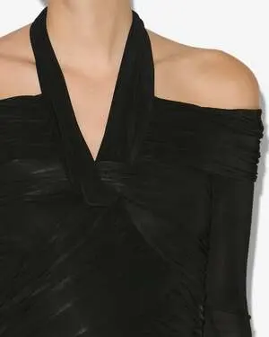 Isabel Marant Étoile Vonda Draped Jersey Top - Black
