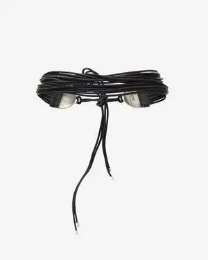 Isabel Marant Lambskin Leather Tie Belt - Black/silver
