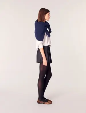 Maje Layered-effect Pleated Denim Shorts