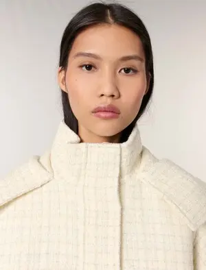 Maje Acrylic Tweed Down Jacket