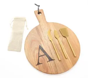 HOME REFLECTIONS As Is 5 Piece Monogrammed Charcuterie Set - One-color