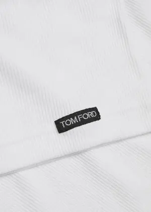 TOM FORD Ribbed Logo Jersey Tank - White