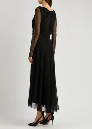 Talbot Runhof Crystal-embellished Tulle Midi Dress