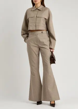 Clea Alessandra Checked Cotton-blend Trousers