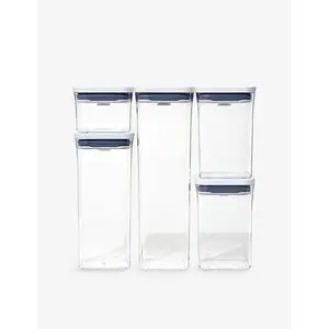 OXO 5 Piece Pop Container Set - White Blue Clear