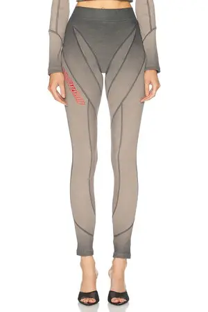 Alexander Wang Blade Logo Legging In Grey - Washed Cedar