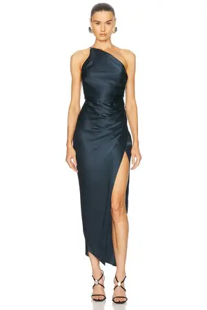 THE SEI Asymmetric Gathered Wrap Dress