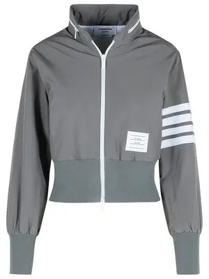 Thom Browne Zip-up Hooded Jacket - Grey