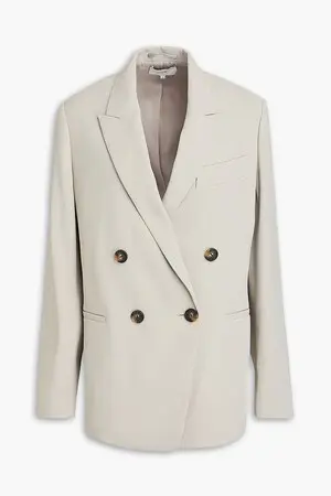 Vince Double-breasted Crepe Blazer - Beige