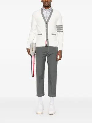 Thom Browne V-neck Cotton Cardigan - White