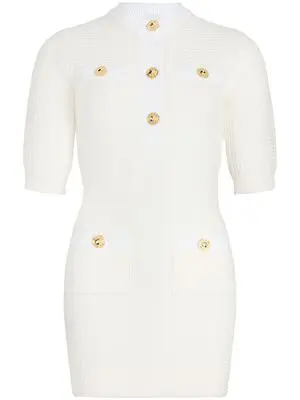PATOU Waffle-knit Mini Dress - White