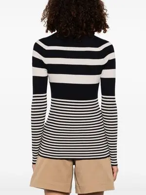 Moncler Striped Wool Sweater - Neutrals