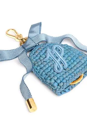 PATOU Raffia Keychain - Blue
