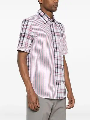 Thom Browne Mix-pattern Cotton Shirt - White