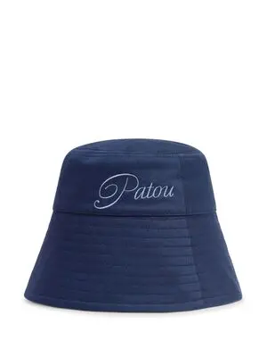 PATOU Logo-embroidered Bucket Hat - Blue