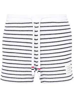 Thom Browne Striped Cotton Shorts - White