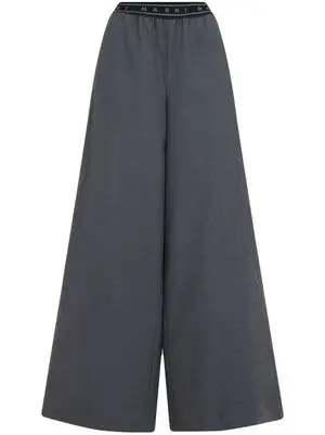 Marni Logo-band Wool Trousers - Grey