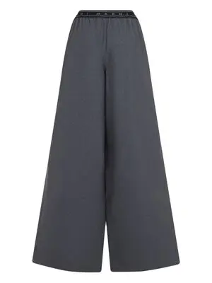 Marni Logo-band Wool Trousers - Grey