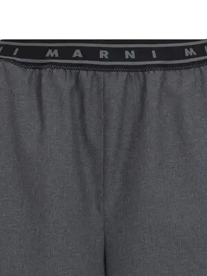 Marni Logo-band Wool Trousers - Grey