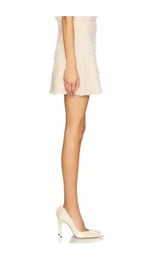 Astr The Label Joly Embellished Pearl Knit Skirt