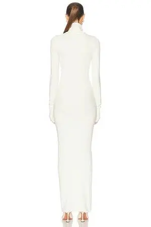 Eterne Long Sleeve Turtleneck Maxi Dress - Cream