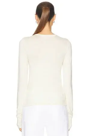 Eterne Fitted Long Sleeve T-shirt - Ivory