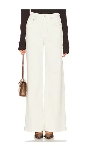 PISTOLA High-rise Wide-leg Denim Trousers - Ecru