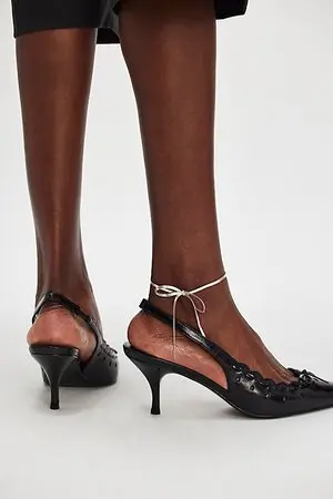 Jeffrey Campbell Stockholm Slingbacks - Black Leather