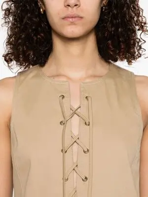 Chloé Lace-up Mini Dress - Brown