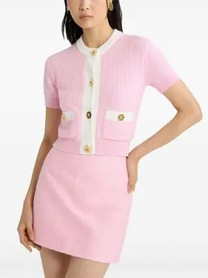 PATOU Cropped Waffle-knit Cardigan