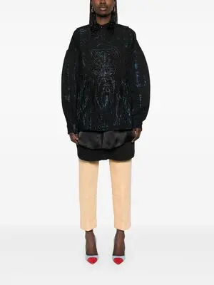 PAPA OPPONG Metallic-threading Trousers