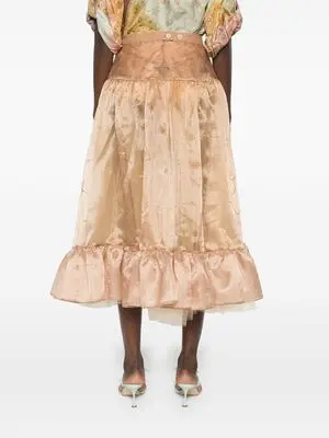 PAPA OPPONG Metallic-threading Midi Skirt
