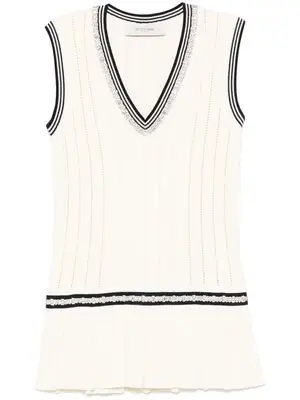 GOLDEN GOOSE Varsity Marjory Mini Dress - Neutrals