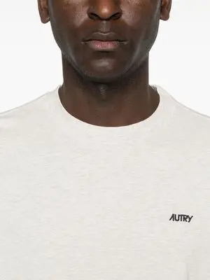 AUTRY Logo-embroidered T-shirt - Grey