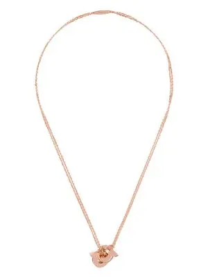 FERRAGAMO Ferragamo Double Gancini Pendant Necklace Brown
