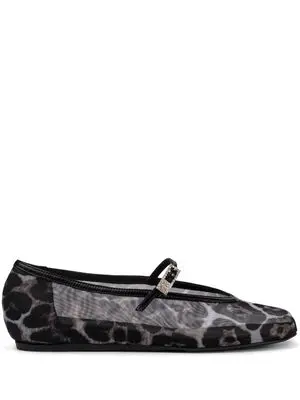 LE SILLA Danielle Leopard-print Ballet Flats - Black