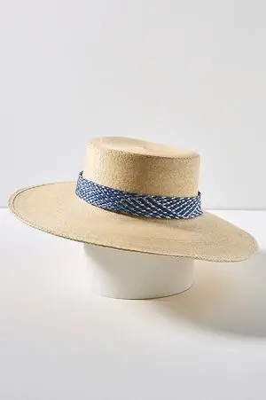 ASN HATS Bolero Patterned Straw Boater - Ivory