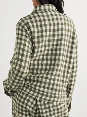 THE ELDER STATESMAN Decon Gingham Cashmere Jacket
