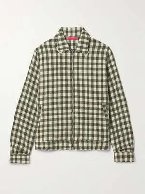 THE ELDER STATESMAN Decon Gingham Cashmere Jacket