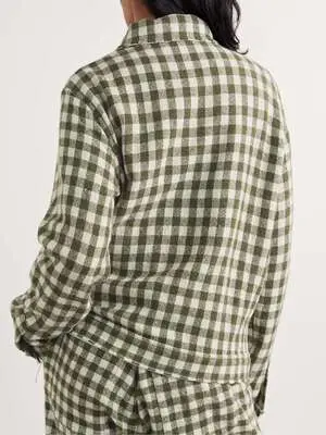 THE ELDER STATESMAN Decon Gingham Cashmere Jacket