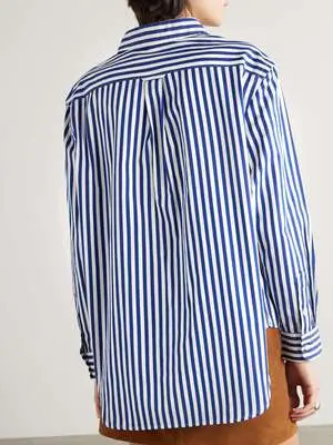 Polo Ralph Lauren Embroidered Striped Cotton-poplin Shirt
