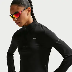 Nike Swift Dri-fit Uv 1/4-zip Running Top - Black