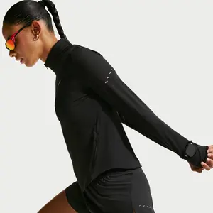Nike Swift Dri-fit Uv 1/4-zip Running Top - Black
