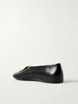 JIL SANDER Embellished Leather Ballet Flats