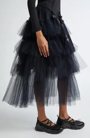 Simone Rocha Tiered Tulle Midi Skirt