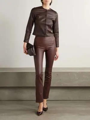 Stouls Astrid Cropped Leather Cardigan